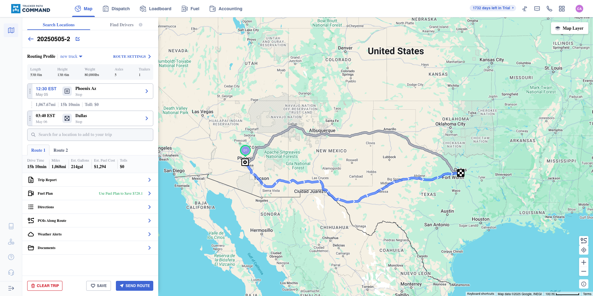How do I send a create and send a route to one of my drivers? – Trucker Path Help Center