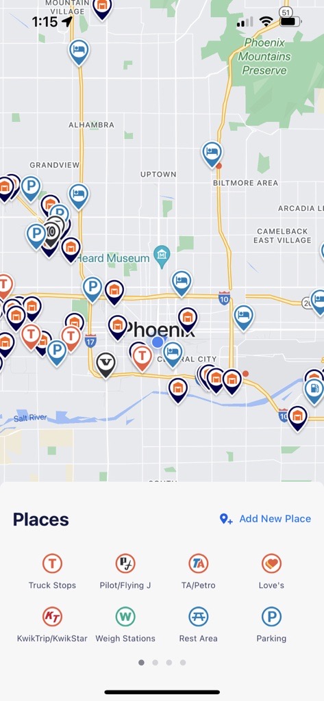 What locations can I see in the app? – Trucker Path Help Center